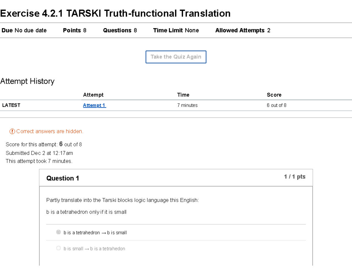Exercise 4.2.1 Tarski Truth-functional Translation PHIL 220A 003 99A ...