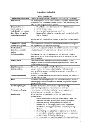 Taalkunde begrippen - samenvatting - Taal en Taalwetenschap - Taalkunde ...