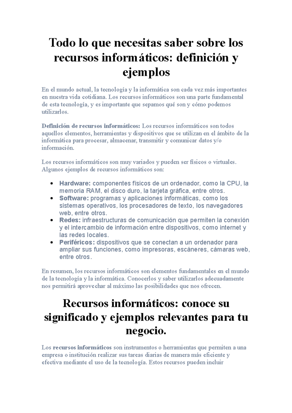 Que son los Recursos Informaticos - Todo lo que necesitas saber sobre ...