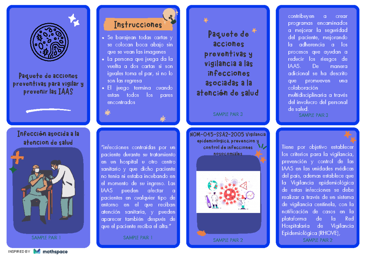 Memorama IAAS - Paquete de acciones preventivas y vigilancia a las ...