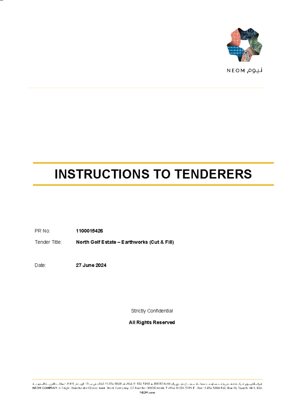 A1. Instructions to Tenderers - INSTRUCTIONS TO TENDERERS PR No ...
