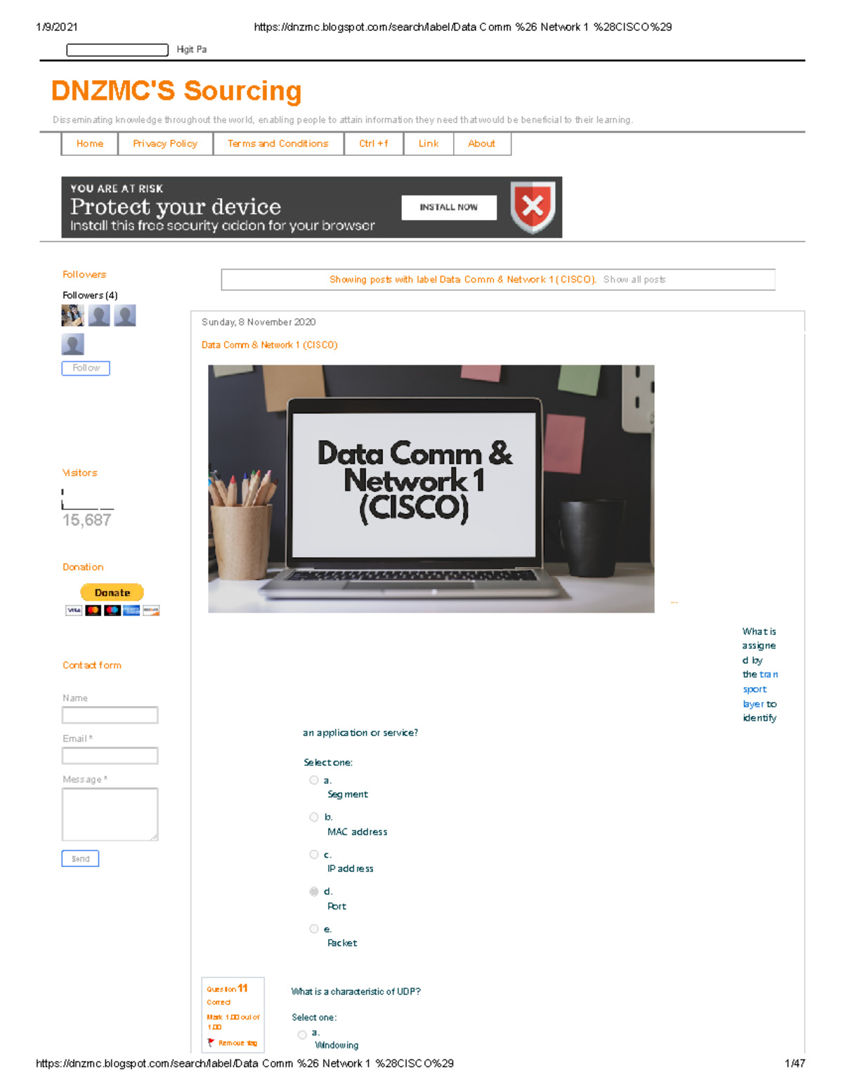 Data Comm Network 1 Cisco - Disseminating knowledge throughout the ...