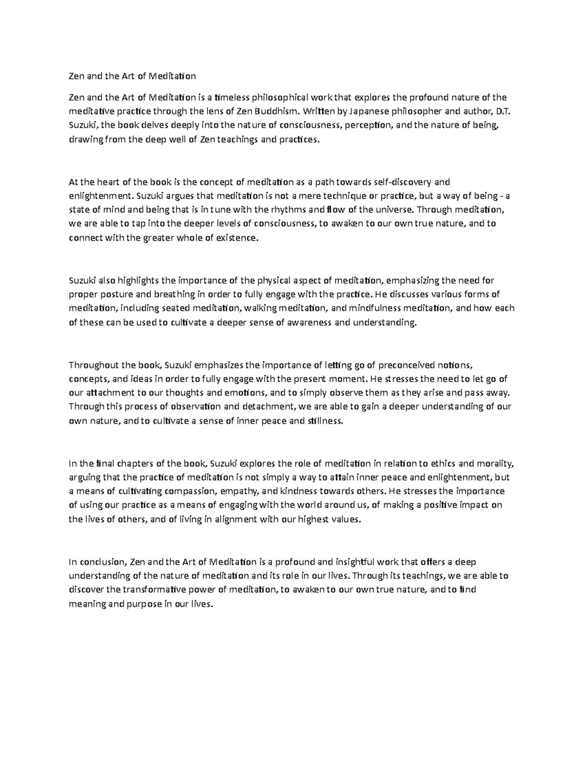 Zen and the Art of Meditation - Written by Japanese philosopher and ...