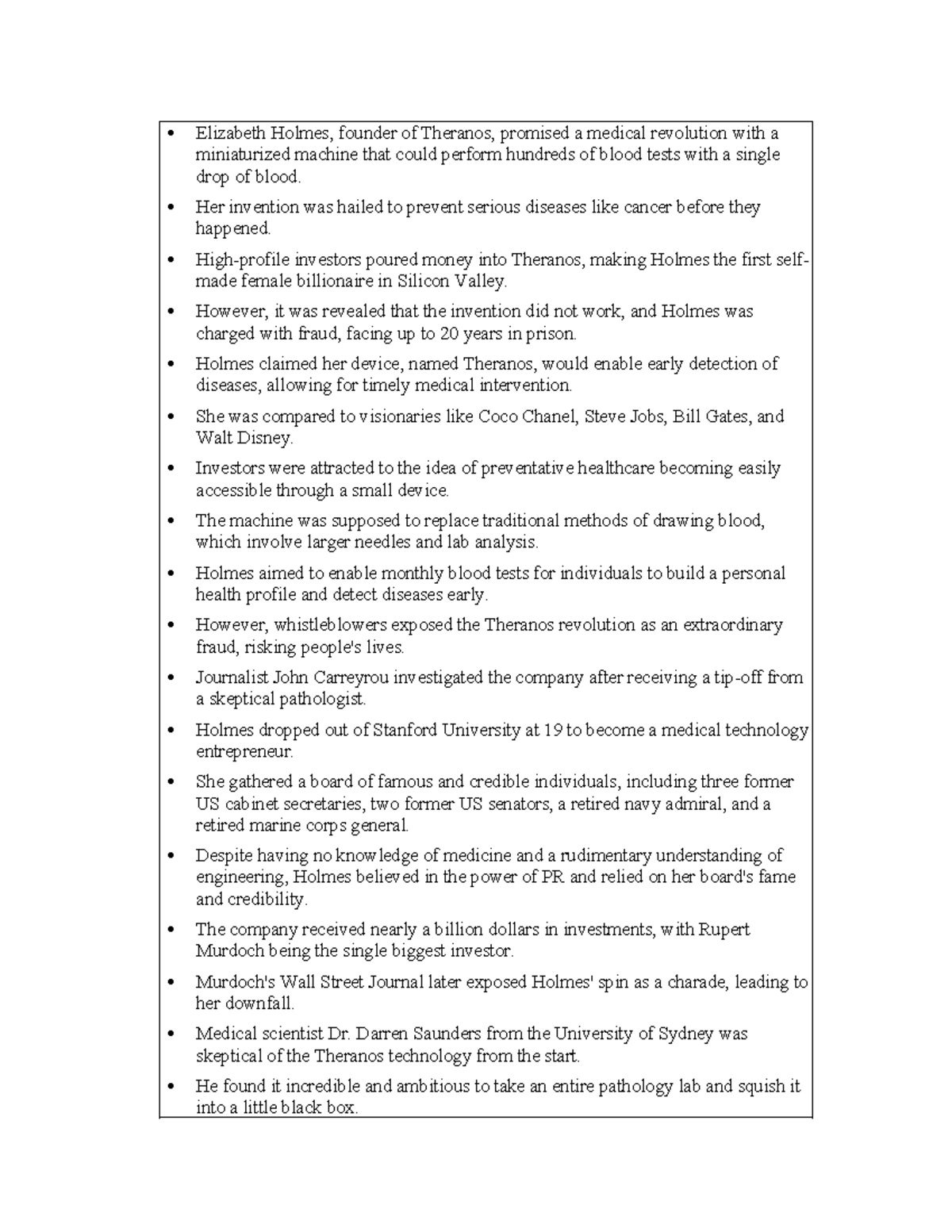 Elizabeth Holmes - Résumé Management - Elizabeth Holmes, founder of ...