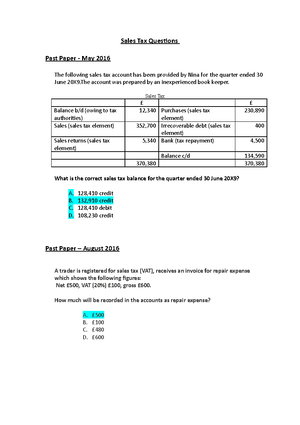 Depreciation answers - practice questions - Depreciation - Answers TASK ...
