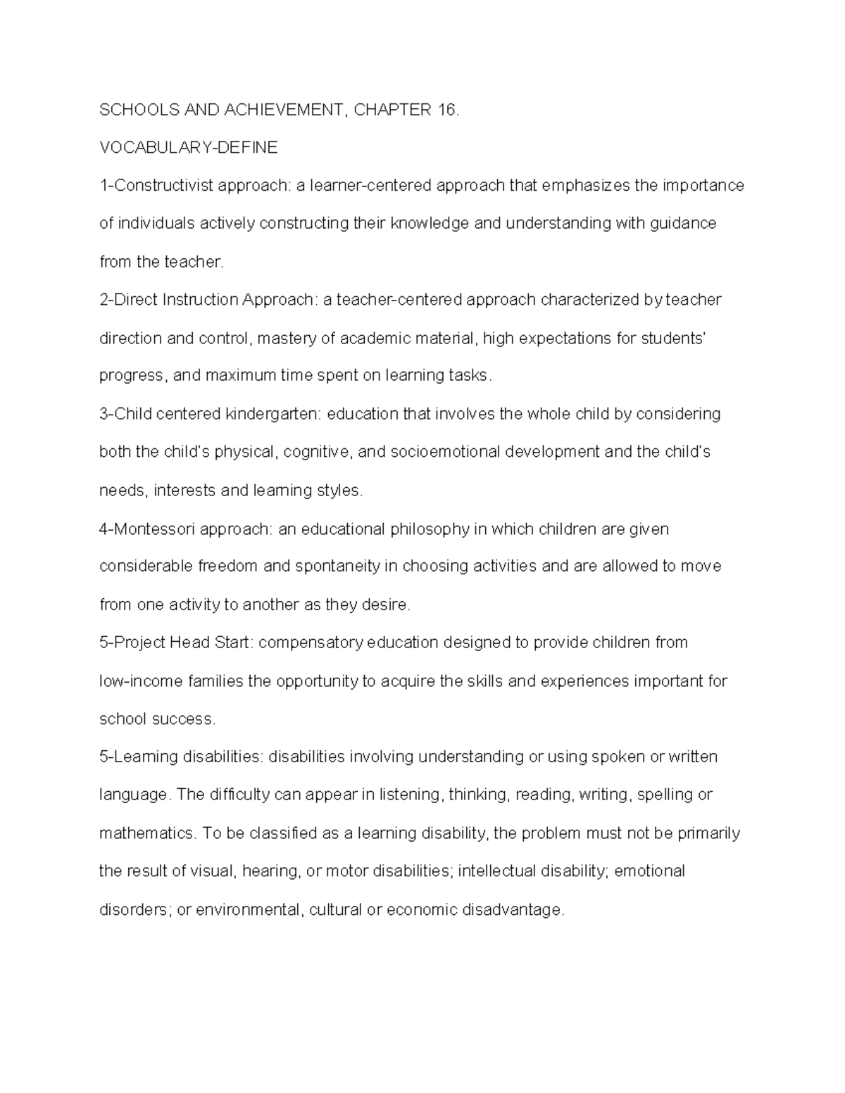 Chapter 16 Reading Questions - SCHOOLS AND ACHIEVEMENT, CHAPTER 16 ...