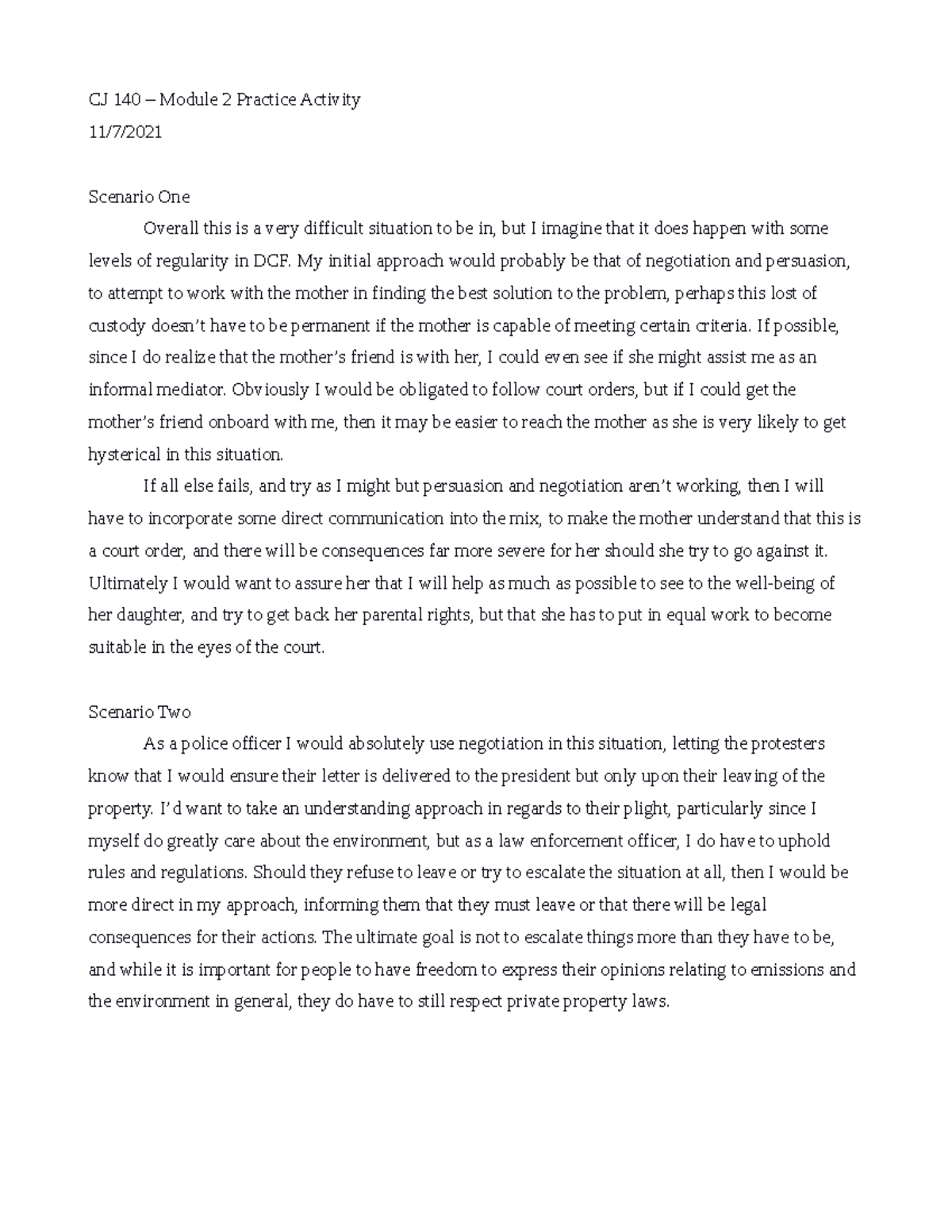 CJ 140 Module Two Activity - CJ-140 - SNHU - Studocu