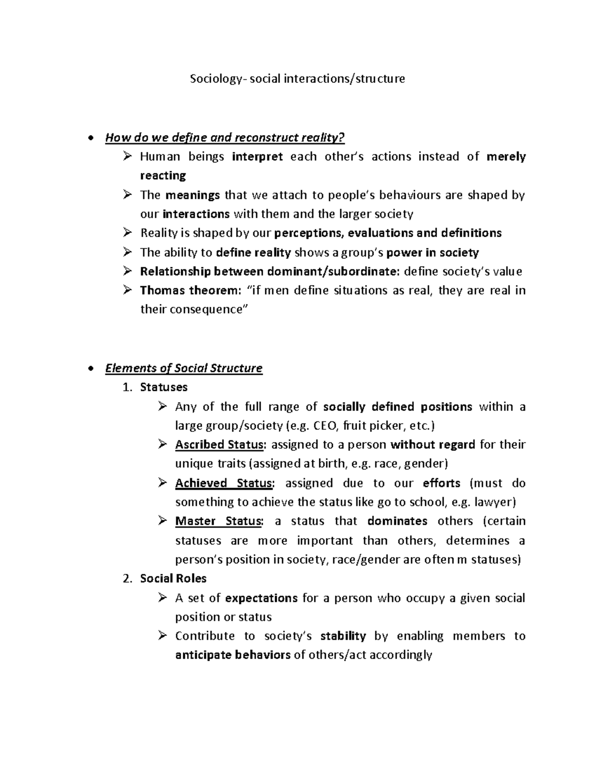 5 Social Interaction, Structure - Sociology- social interactions ...