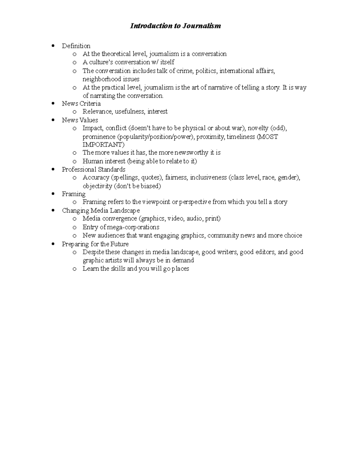 Chpt. 1&2 -Introduction to Journalism - Introduction to Journalism ...