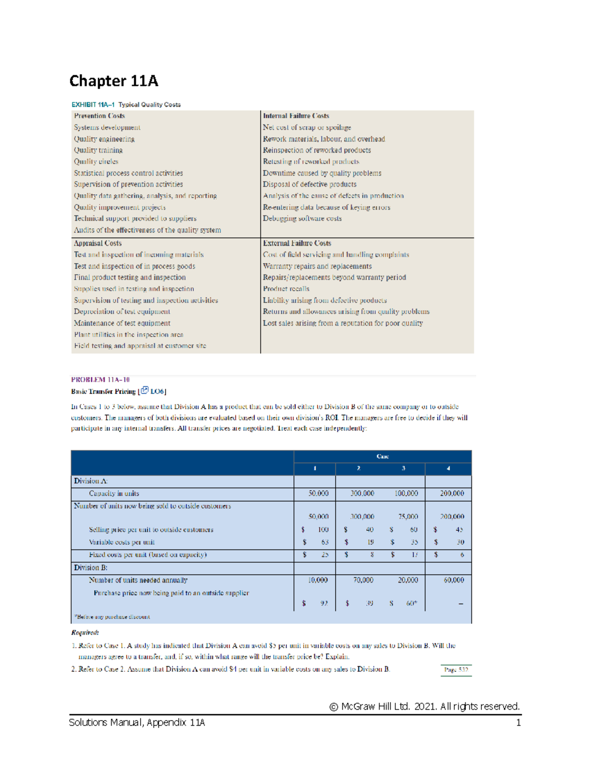 Finalexam - Final exam - Chapter 11A © McGraw Hill Ltd. 2021. All ...