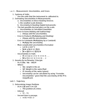Assignment 1 - Physics 109 General Physics I Assignment 1 You will be ...