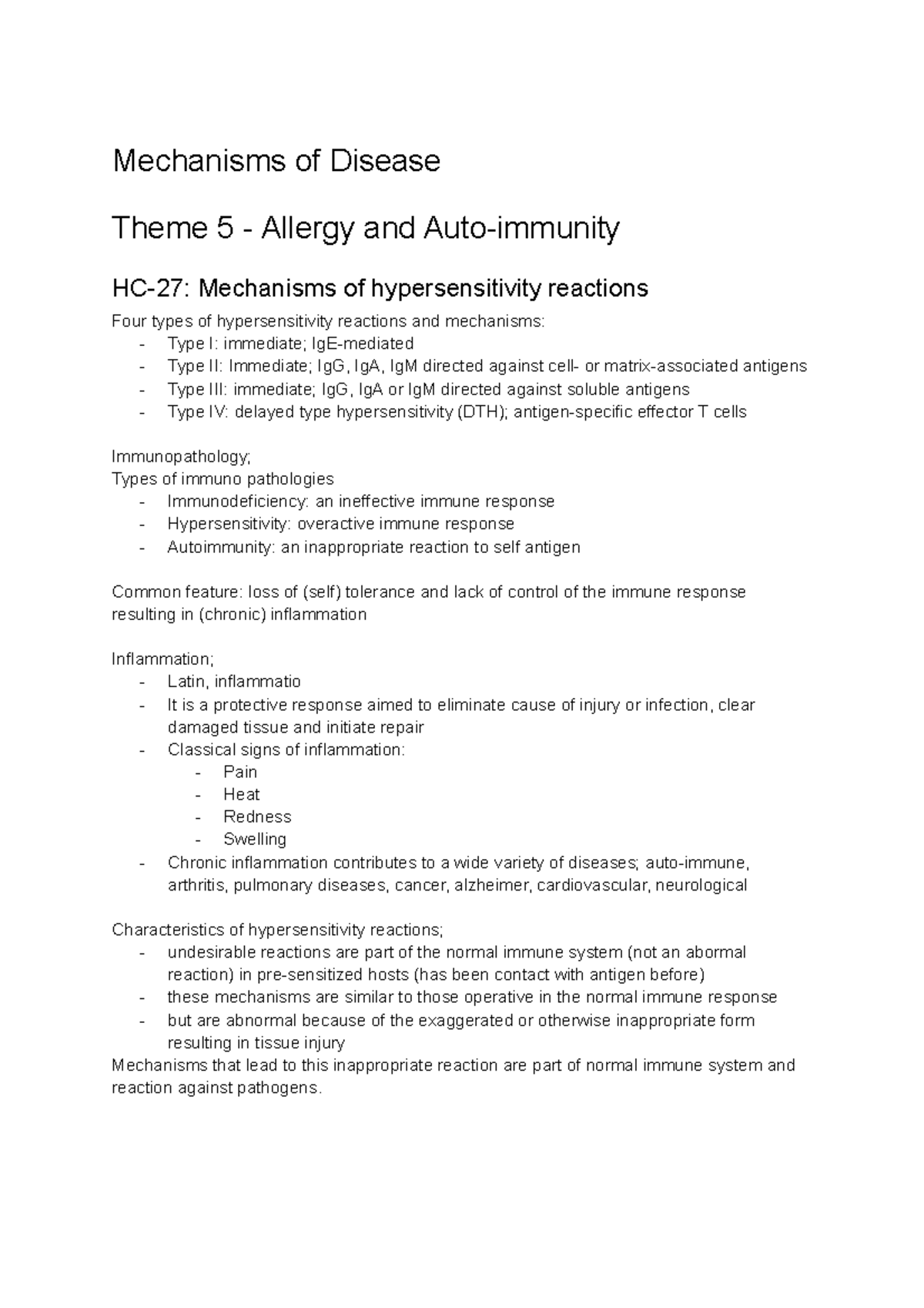MD1-5 - Mechanisms of Disease Theme 5 - Allergy and Auto-immunity HC-27 ...