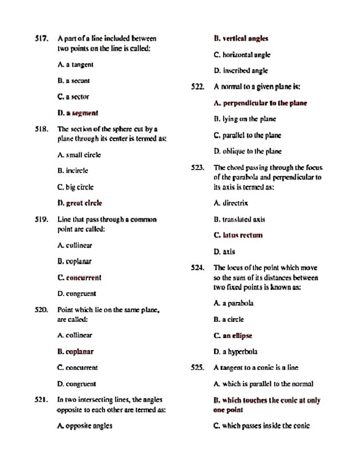 MATH854 42 - Hdhdd - 517. A part of a line included between B. vertical ...