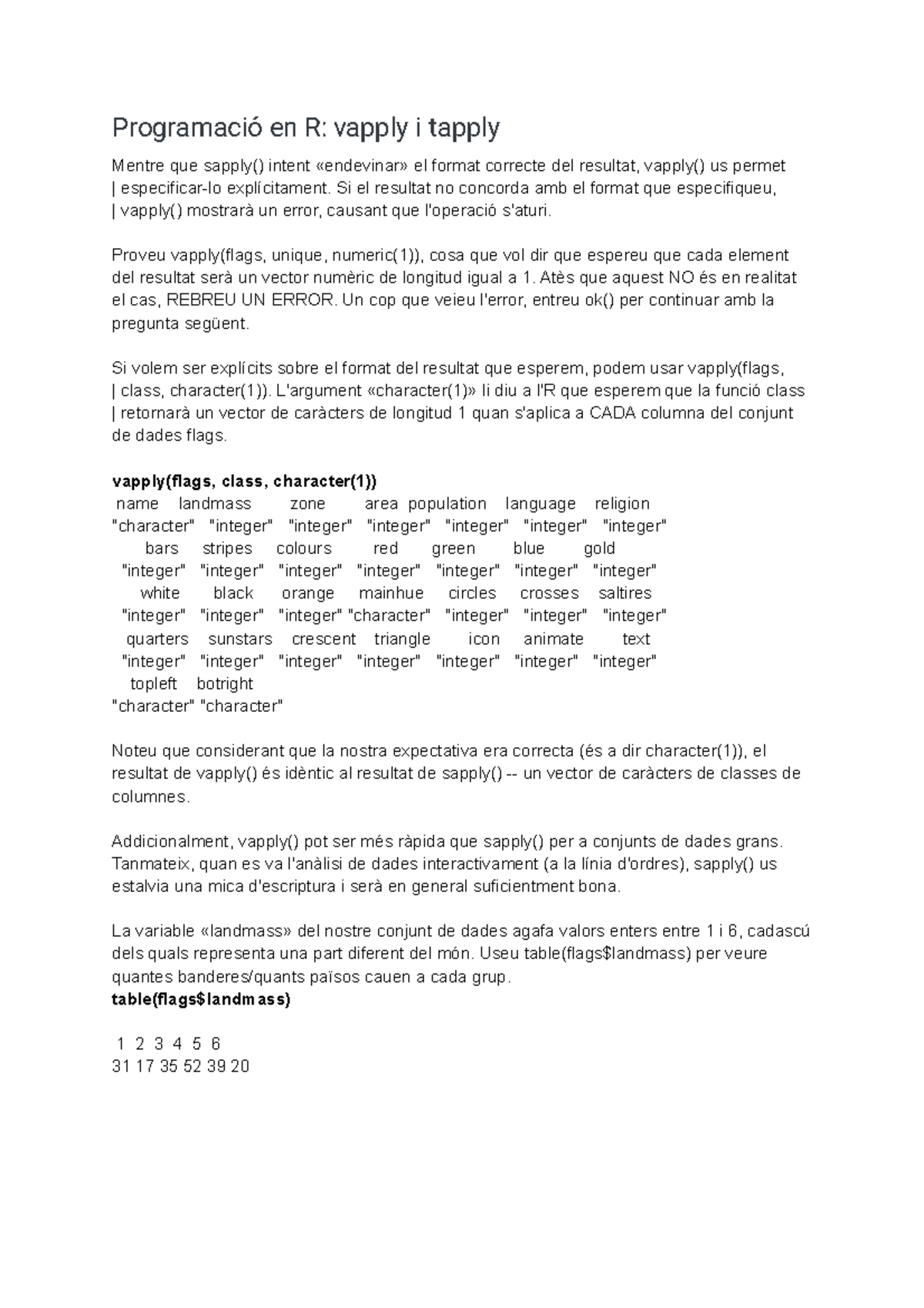 Programació en R vapply i tapply - Si el resultat no concorda amb el ...