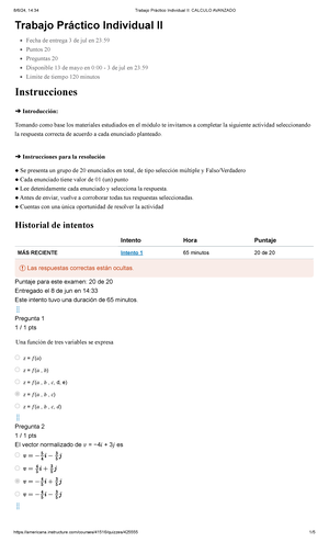 (Jun 2024) Autoevaluación 1-U1 Calculo Avanzado - Autoevaluación – Trabajo de Afianzamiento 1 ...