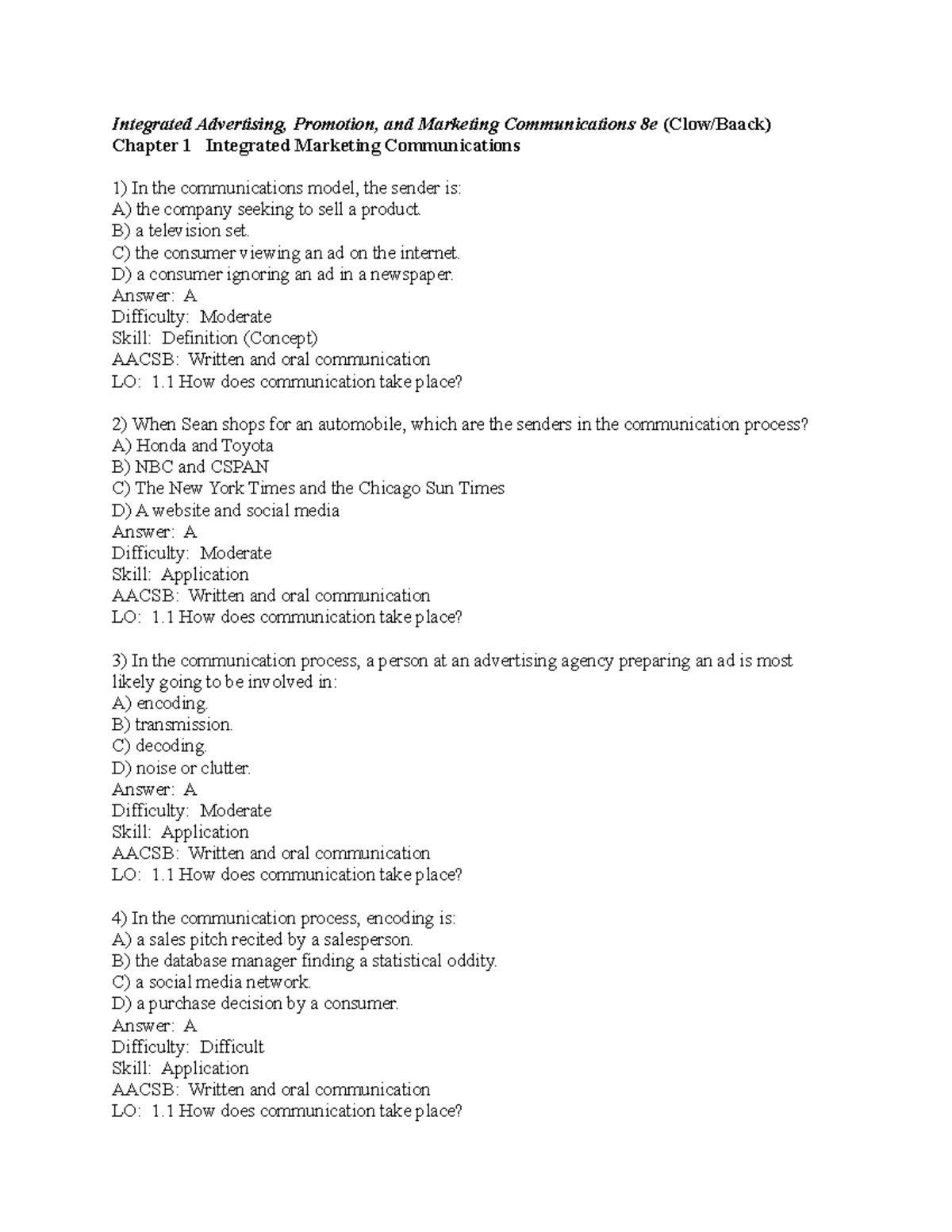 Chapter 1 - Marketing communications tb - Integrated Advertising ...