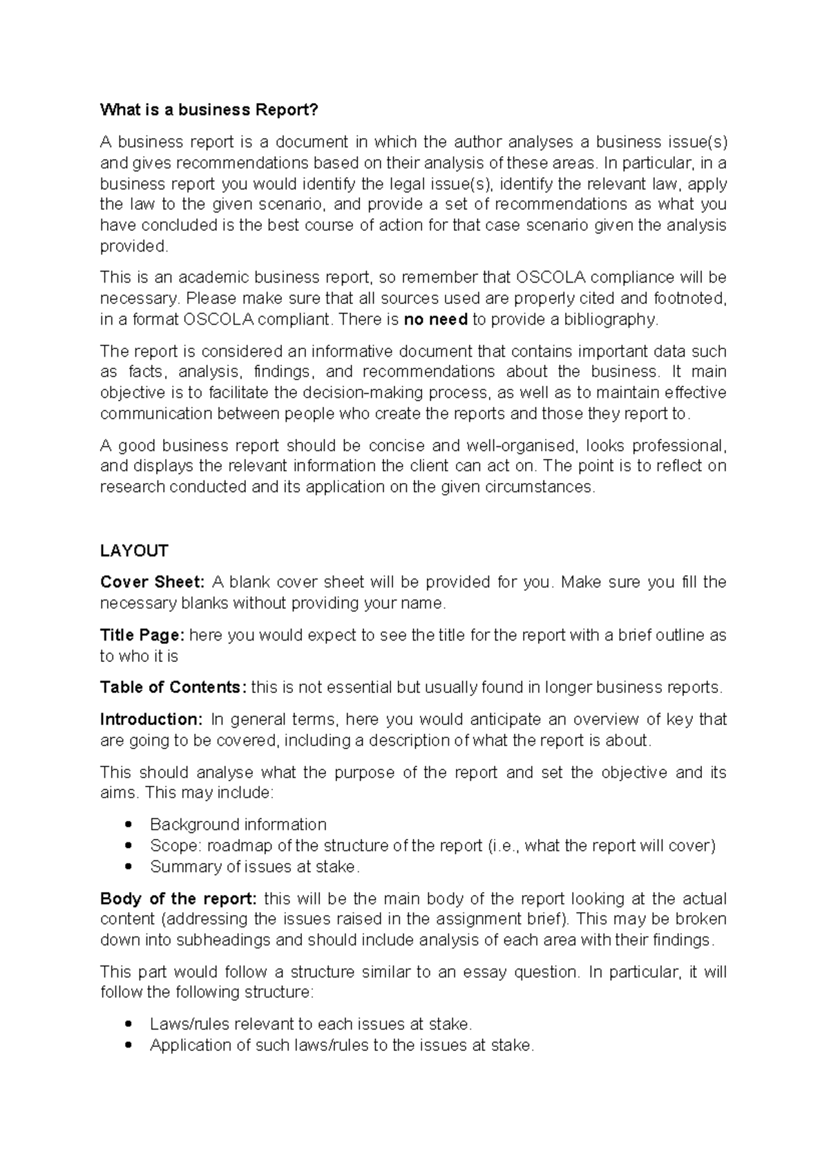 Business report layout - What is a business Report? A business report ...