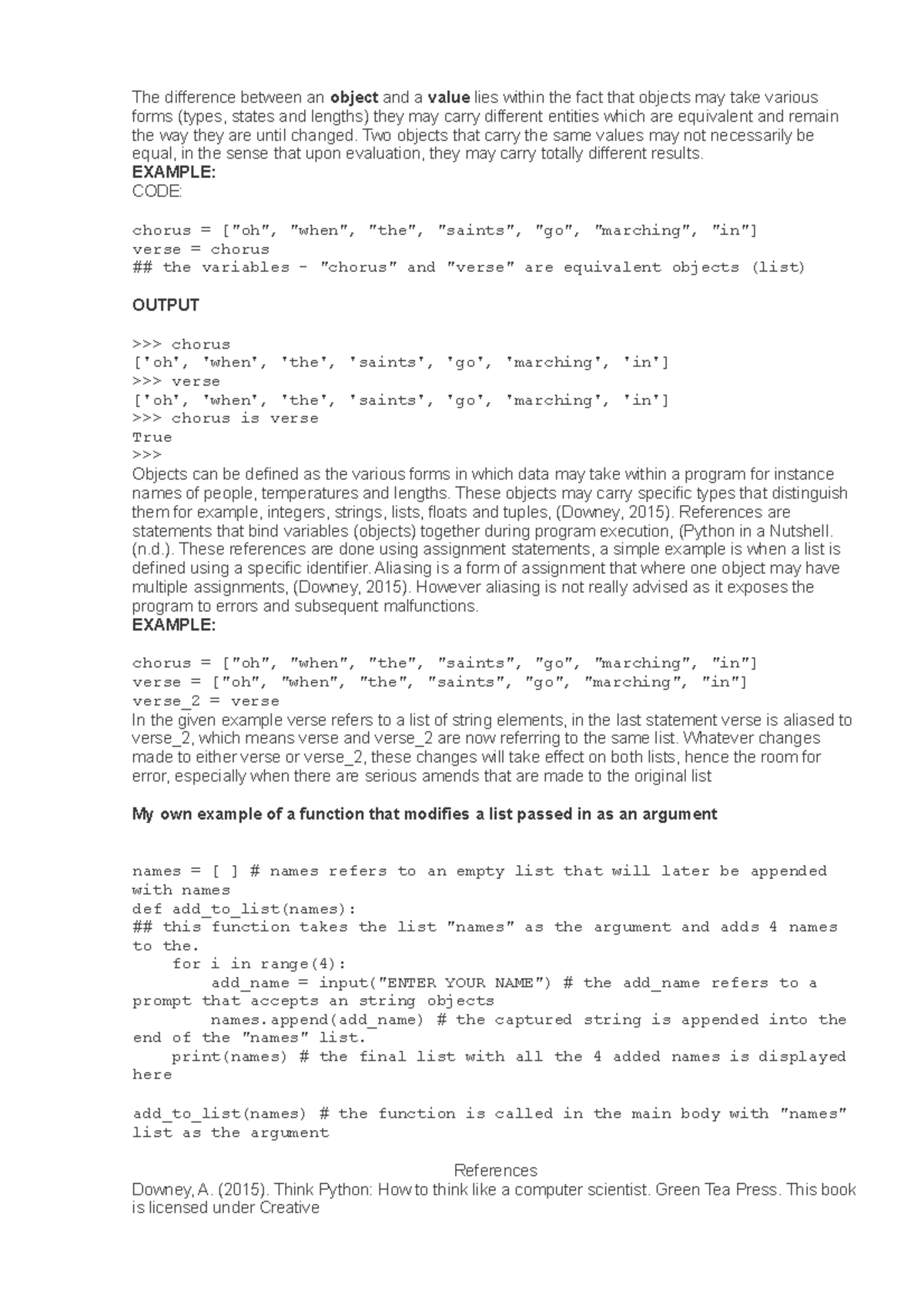 Discussion Assignment Unit 6 - The difference between an object and a ...