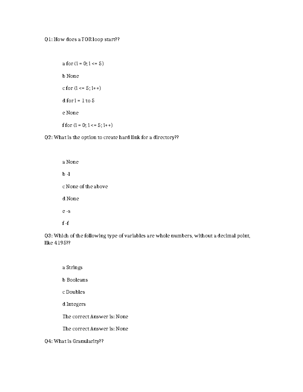 1 Notes for DZAL - Q1: How does a FOR loop start?? a for (i = 0; i