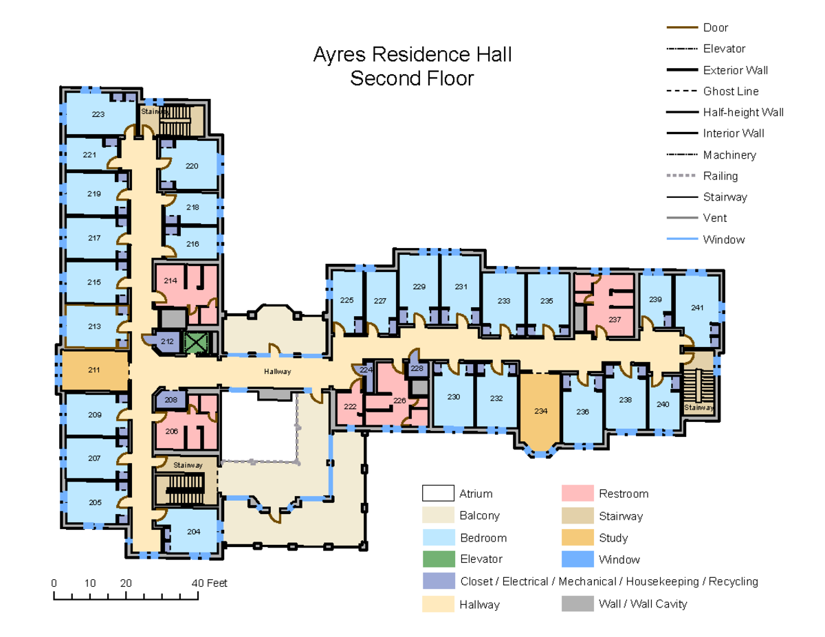Ayres Floor 2 - Stairway 241 240 239 238 237 234 236 235 232 233 230 ...