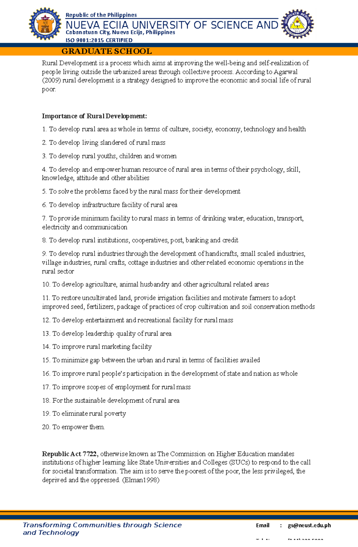 Dem 333-rural develeopment - Rural Development is a process which aims ...