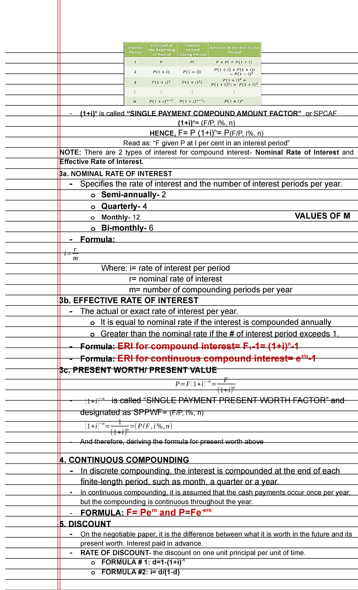Notes IN Engineering Economy 2 - In continuous compounding, it is ...