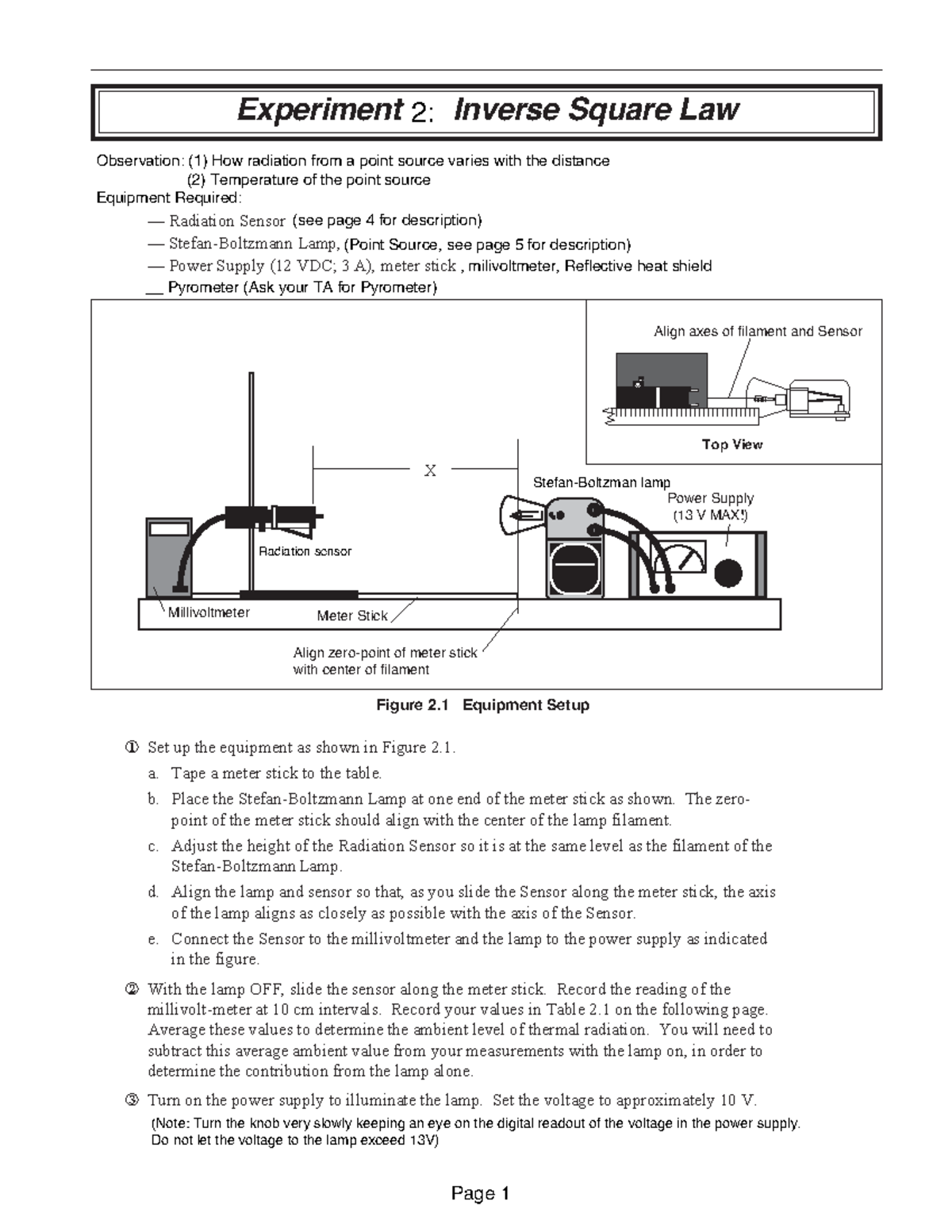 Expt 2 Inverse square law - 9 Experiment 2: Inverse Square Law ...