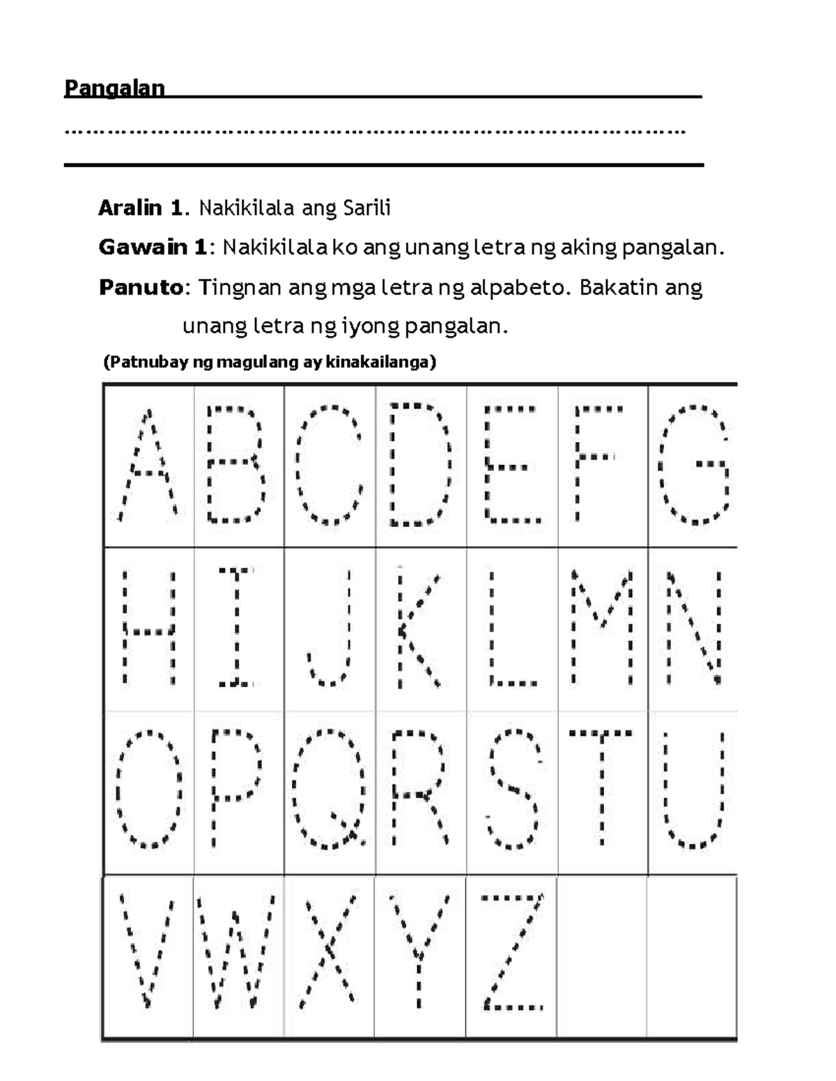 Kinder-Practice-Sheets-Week 1 - - Studocu