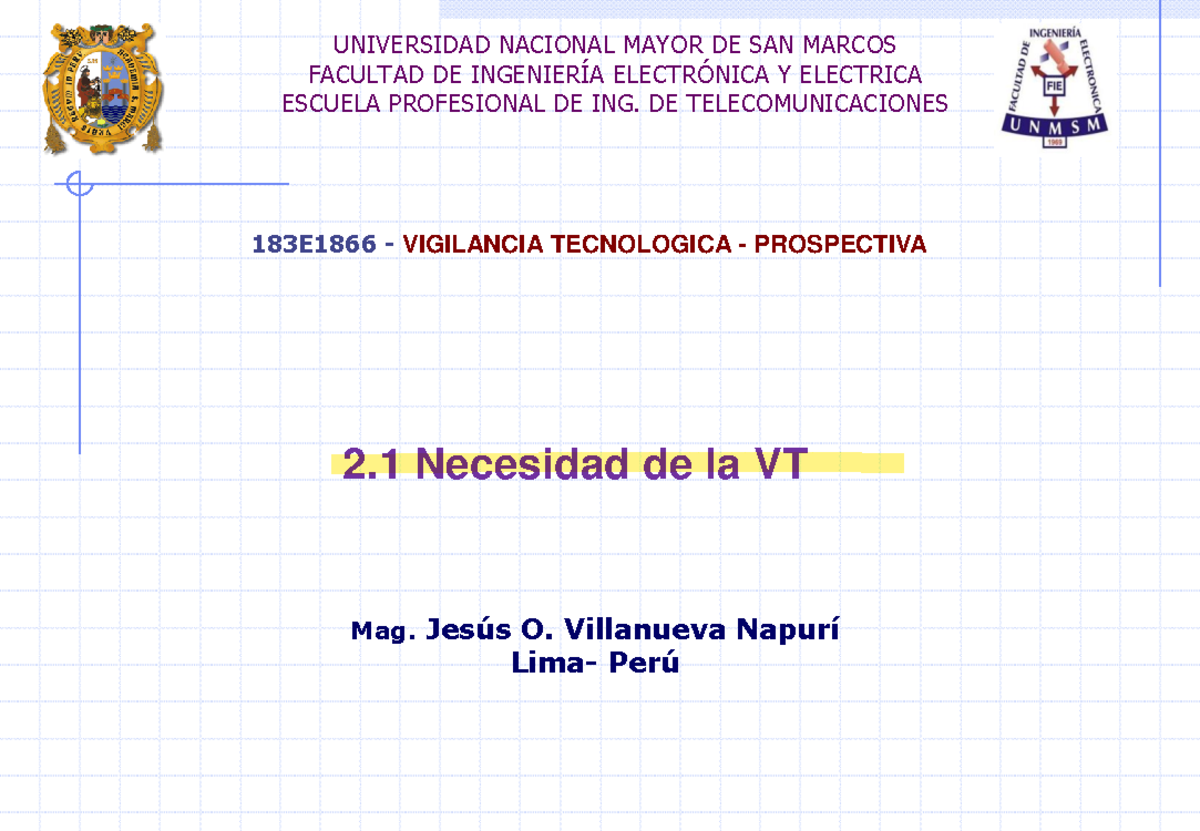 2.1 Necesidad de la VT - hjkhjk - Mag. Jes ̇s O. Villanueva NapurÌ Lima ...
