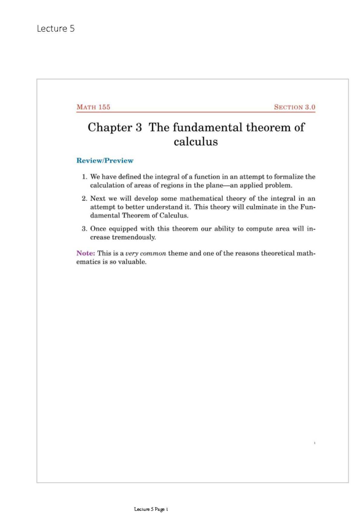 Lecture 5 - MATH 155 - Lecture - Studocu