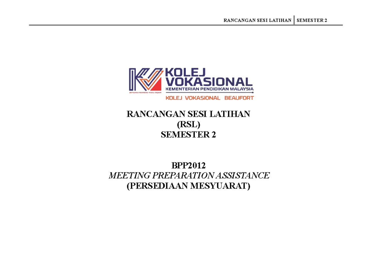 RSL BPP2012 - RANCANGAN SESI LATIHAN - RANCANGAN SESI LATIHAN (RSL ...