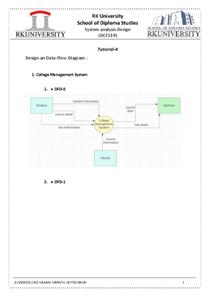 Sad tutorial-1 - done - School of Diploma Studies System analysis ...