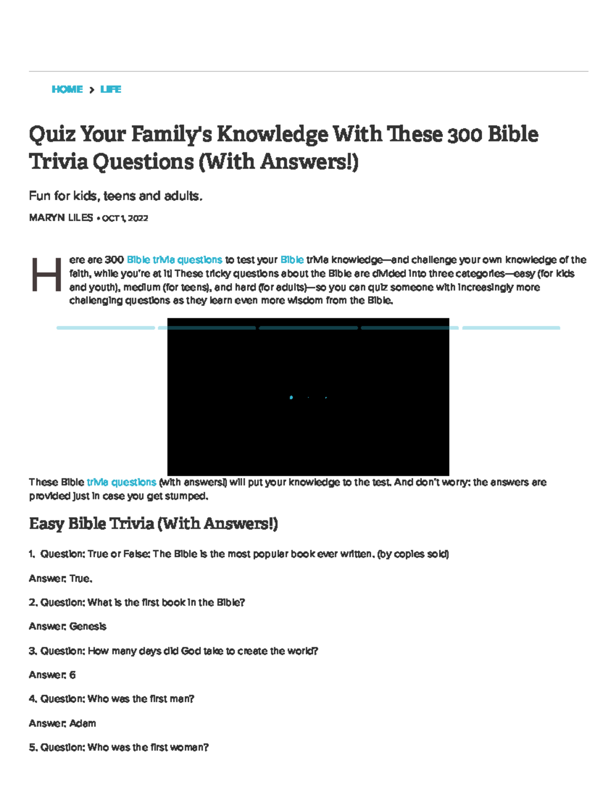 300 Bible Trivia Questions (with Answers) - Parade Entertainment ...