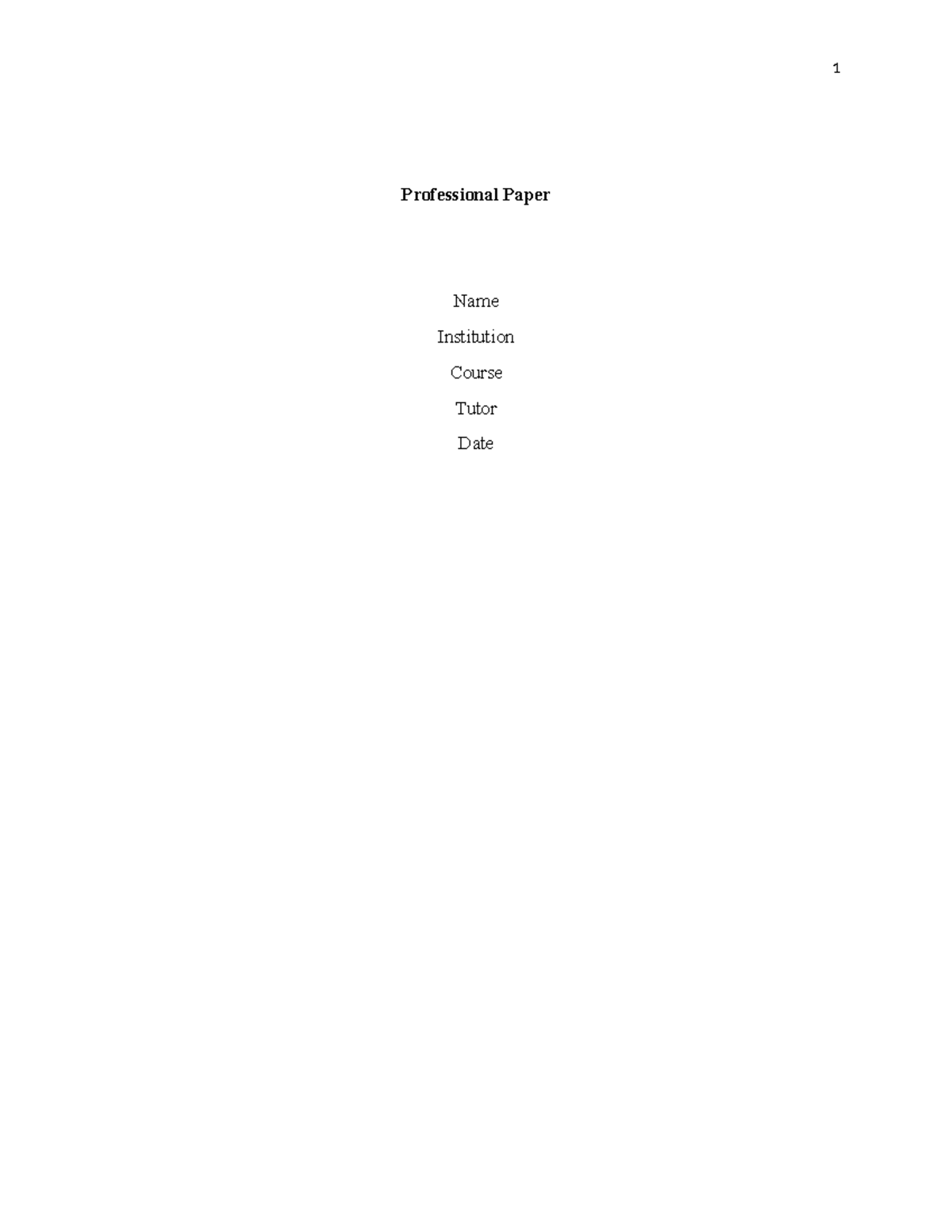 7084823 - Professional Paper - Professional Paper Name Institution ...