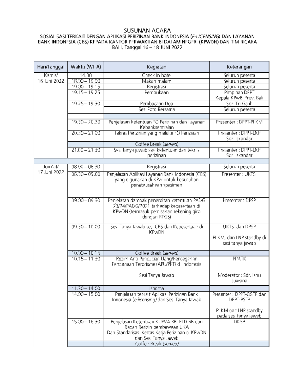 Rundown Acara Sosialisasi (Alt 2) Ubah DKSP - Manajemen - Studocu