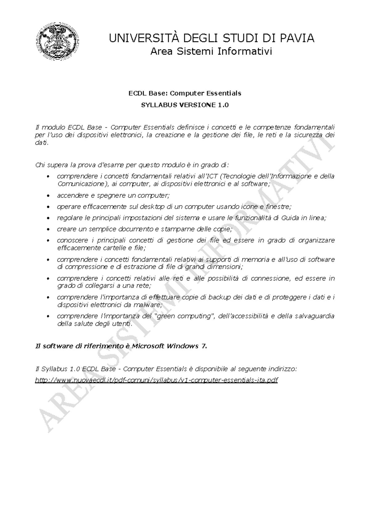 Manuale ECDL Base - Computer Essentials - Esame ecdl - UniPv - Studocu