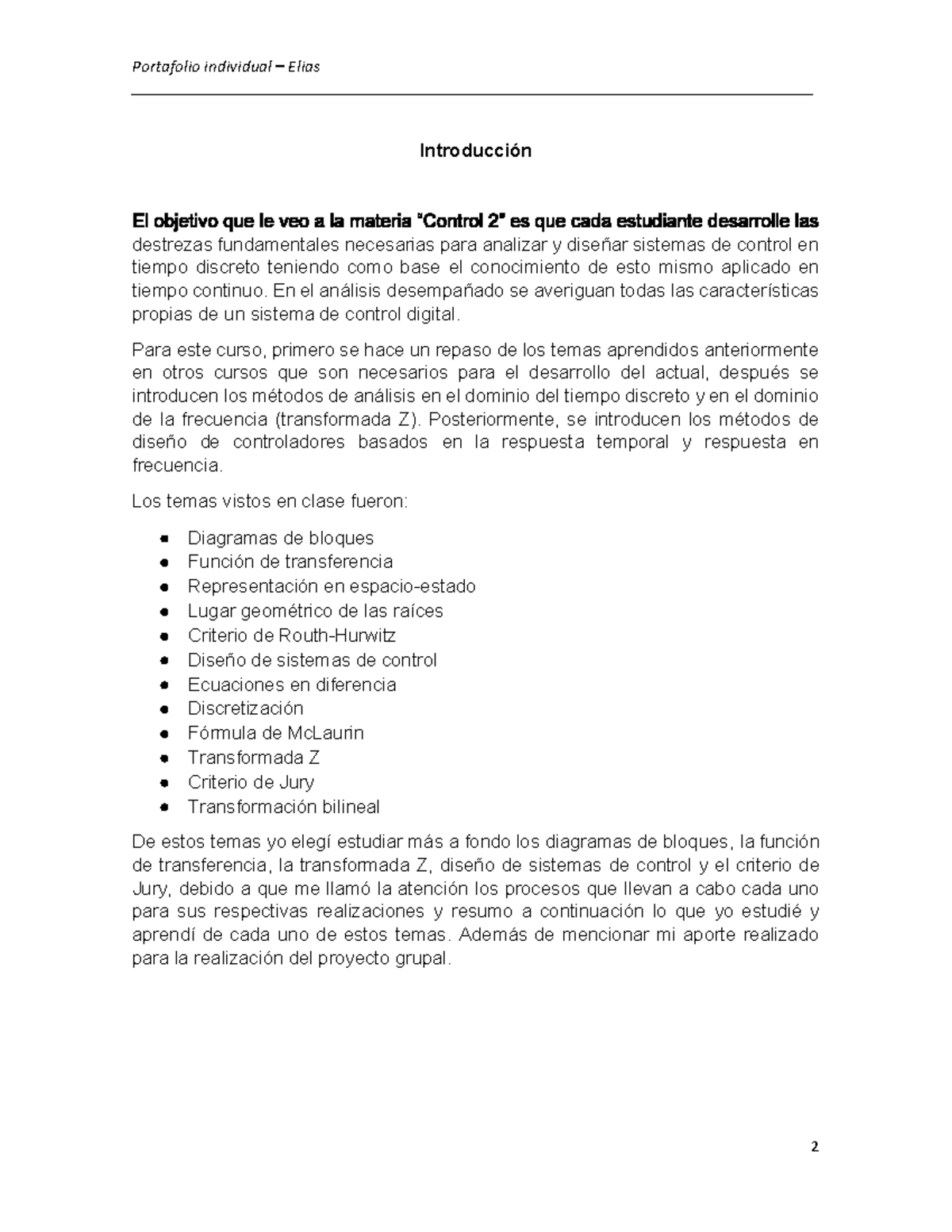 Control 3 - Notas personales de estudio - Portafolio individual Elias 2 ...