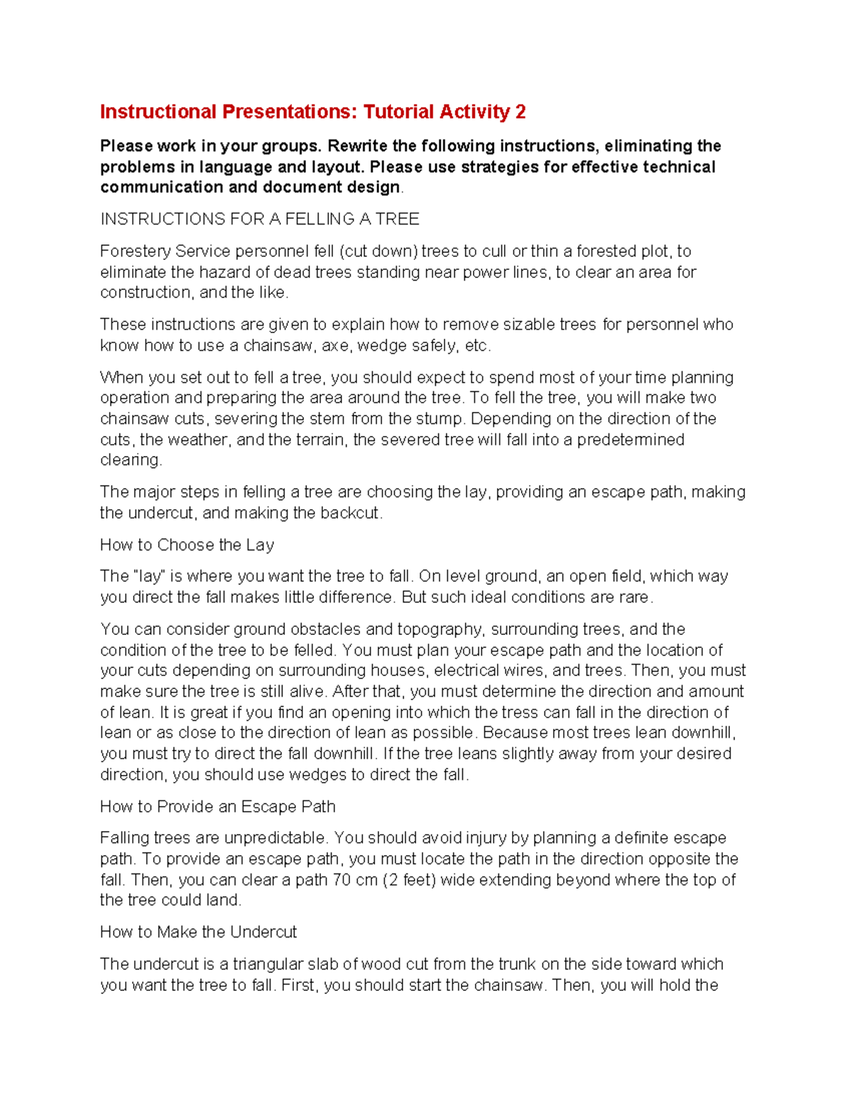 23 May. Tutorial Activities - Instructional Presentations: Tutorial ...