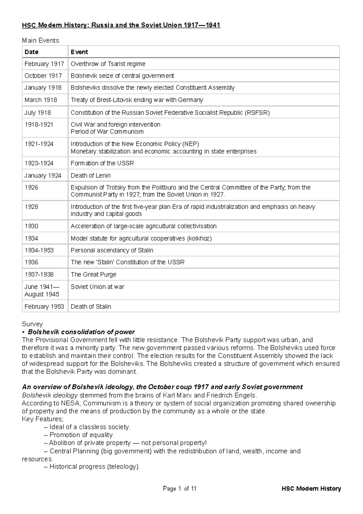 2022 MH - HSC Modern - Russia and Soviet union - HSC Modern History ...