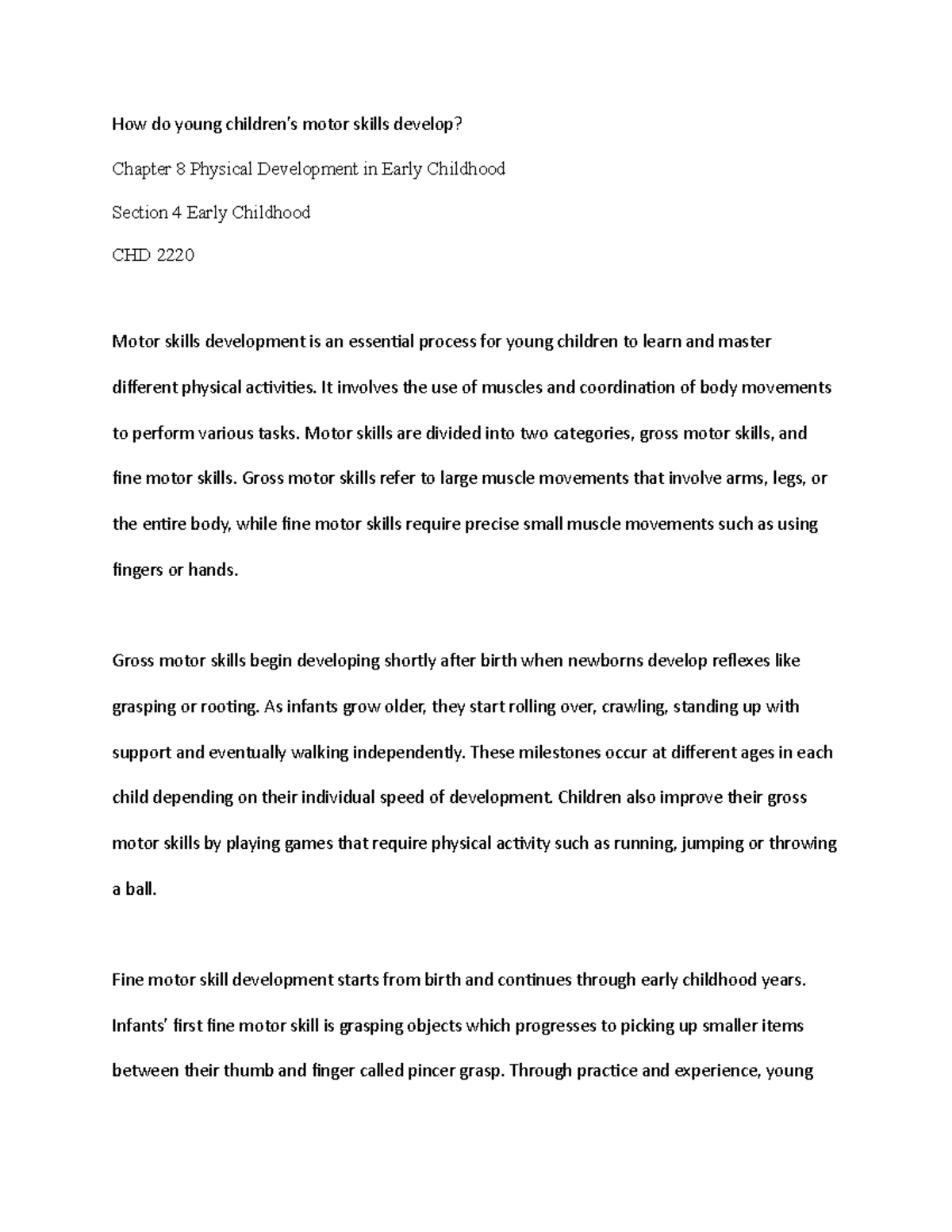 How do young children - TCC online notes and summaries on concepts and ...