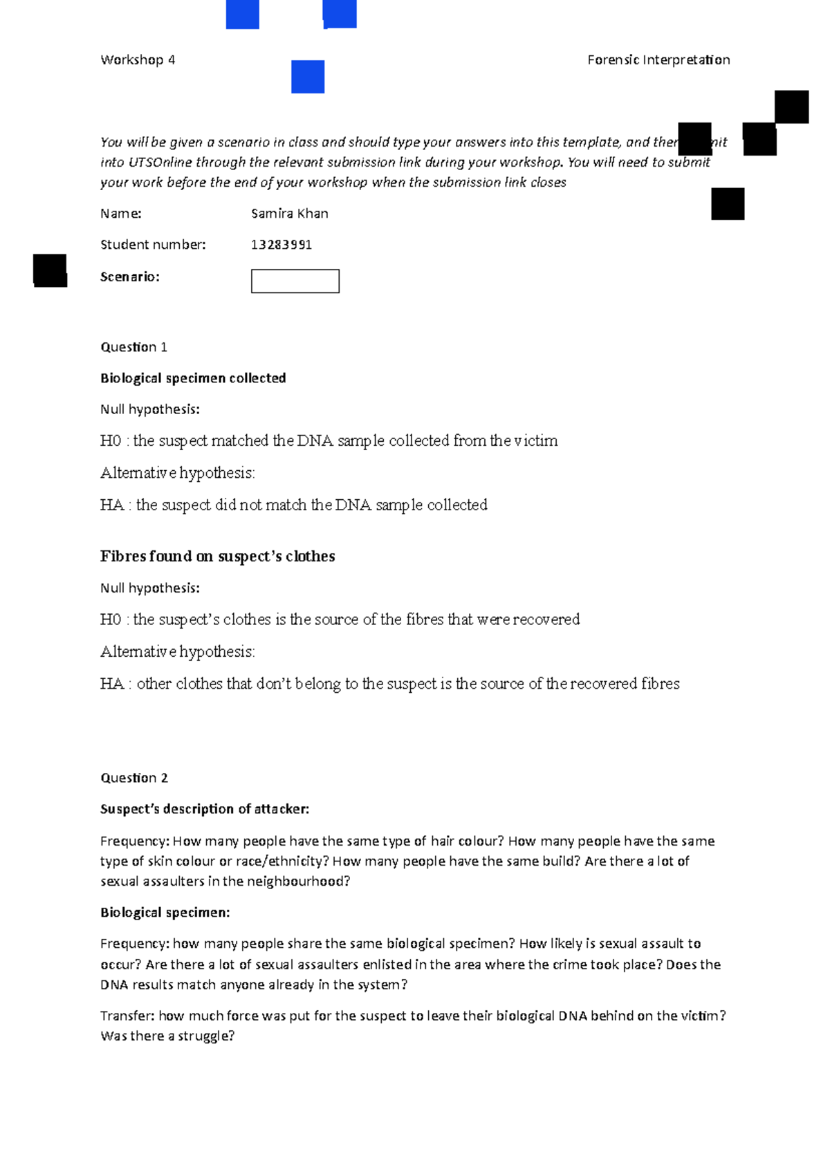 Workshop 4 answer template - Workshop 4 Forensic Interpretation You ...