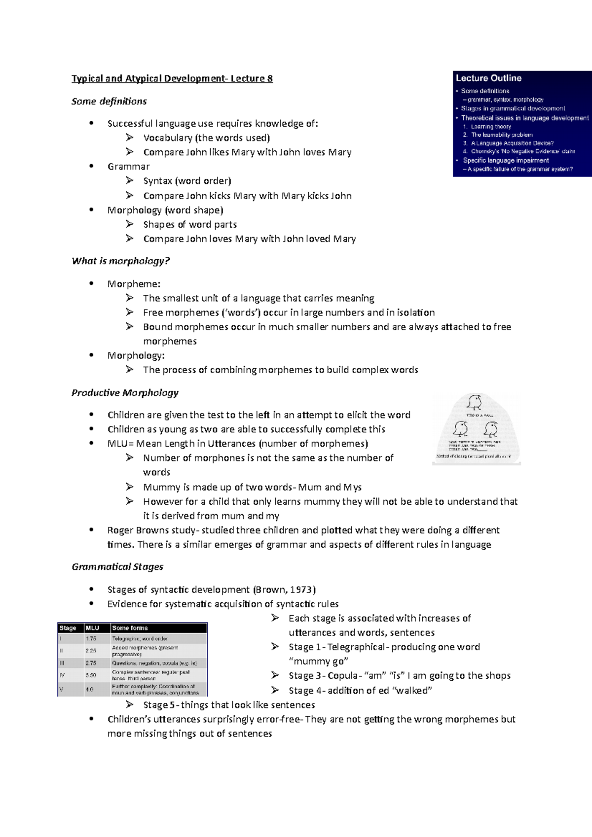 Typical & Atypical Development Part 2 Autumn Lecture 8 - Typical and ...