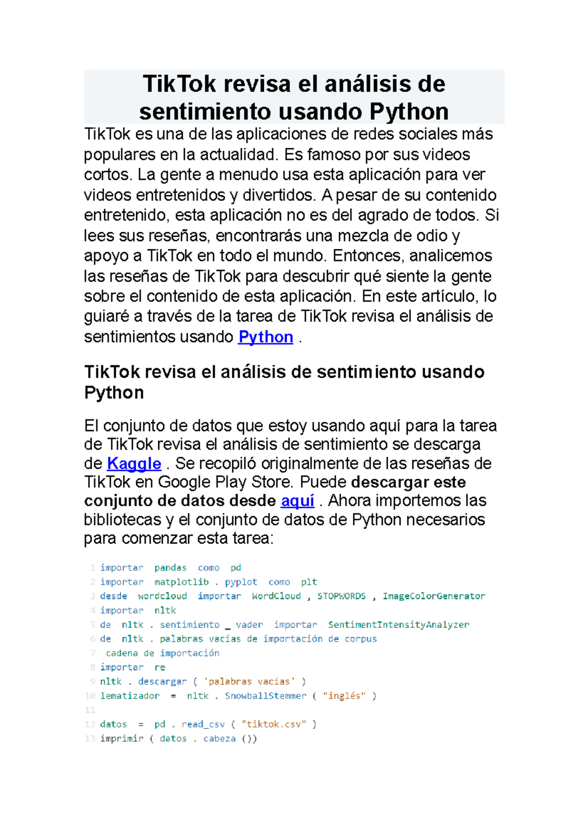 Tik Tok revisa el análisis de sentimiento usando Python - TikTok revisa ...
