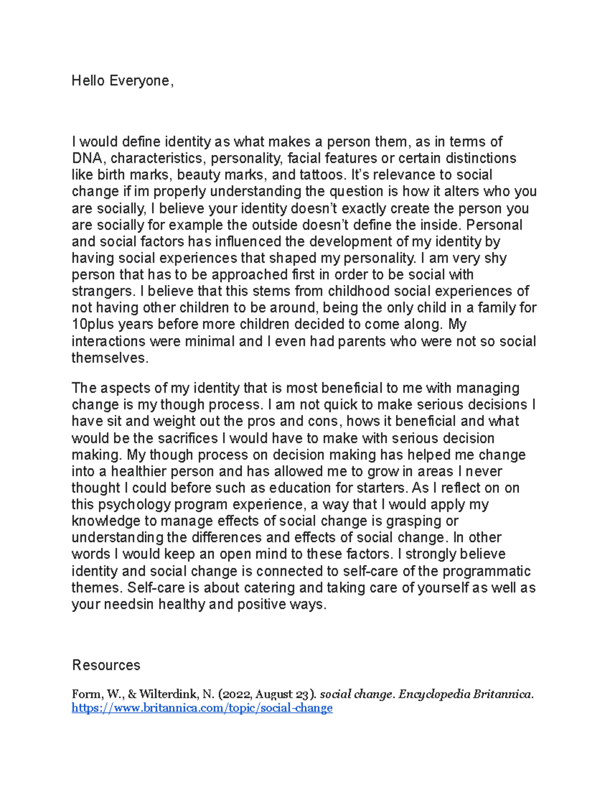 PSY 491 1-1 Discussion - personal opinion, programmatic themes were ...