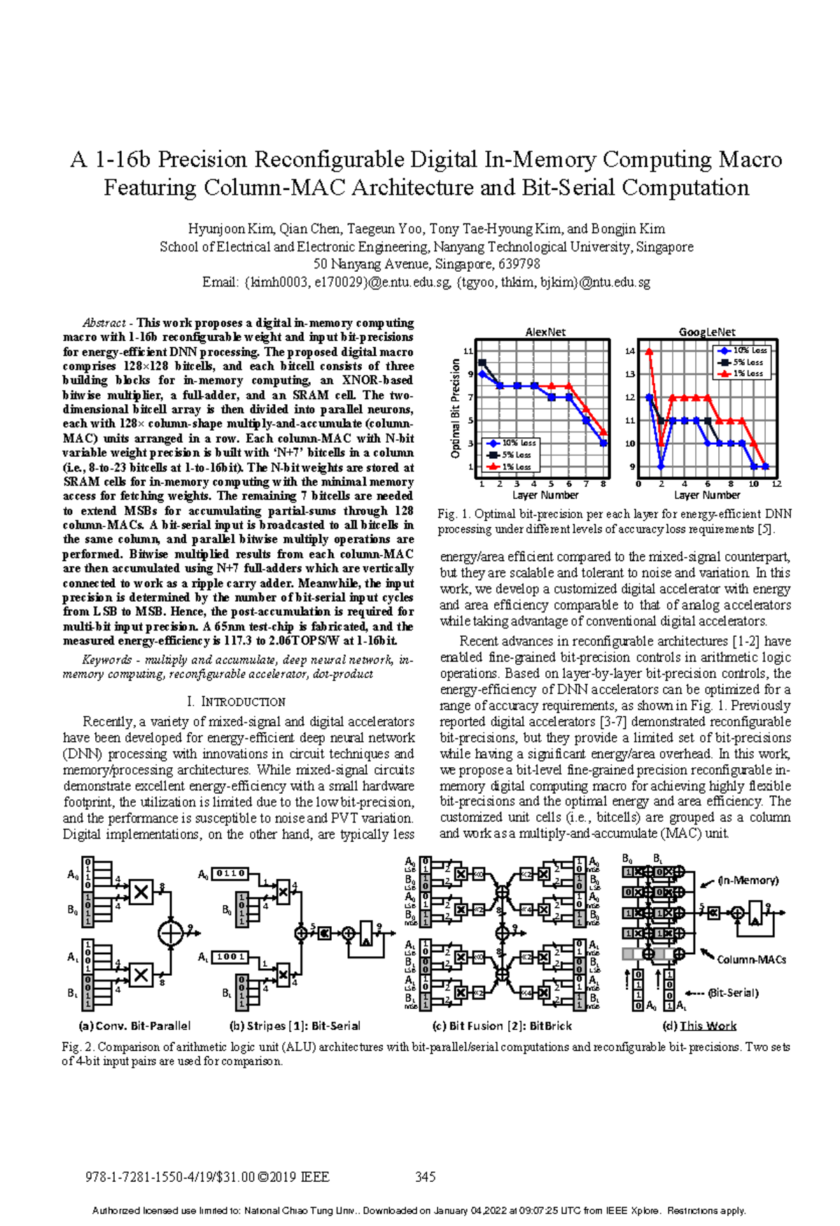 A 1 16b Precision Reconfigurable Digital In Memory Computing Macro Featuring Column Mac