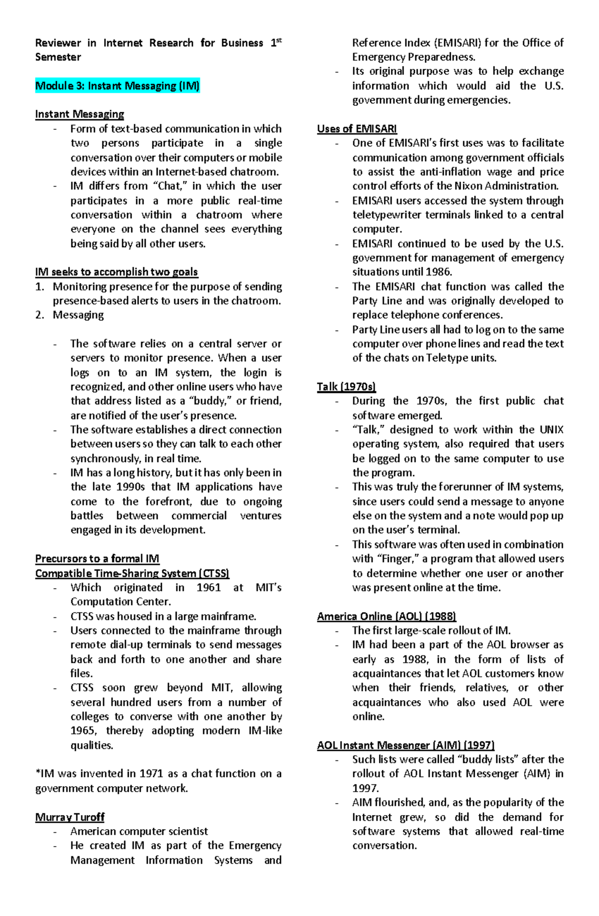 Reviewer-in-Internet-Research-for-Business-1st-Semester - Reviewer in ...