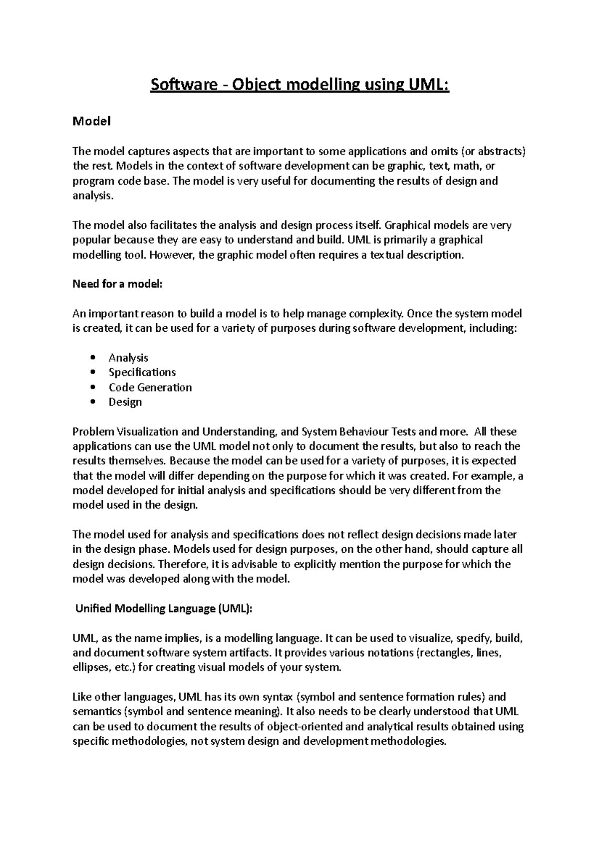 Software Object Modelling Using Uml Software Object Modelling 1890