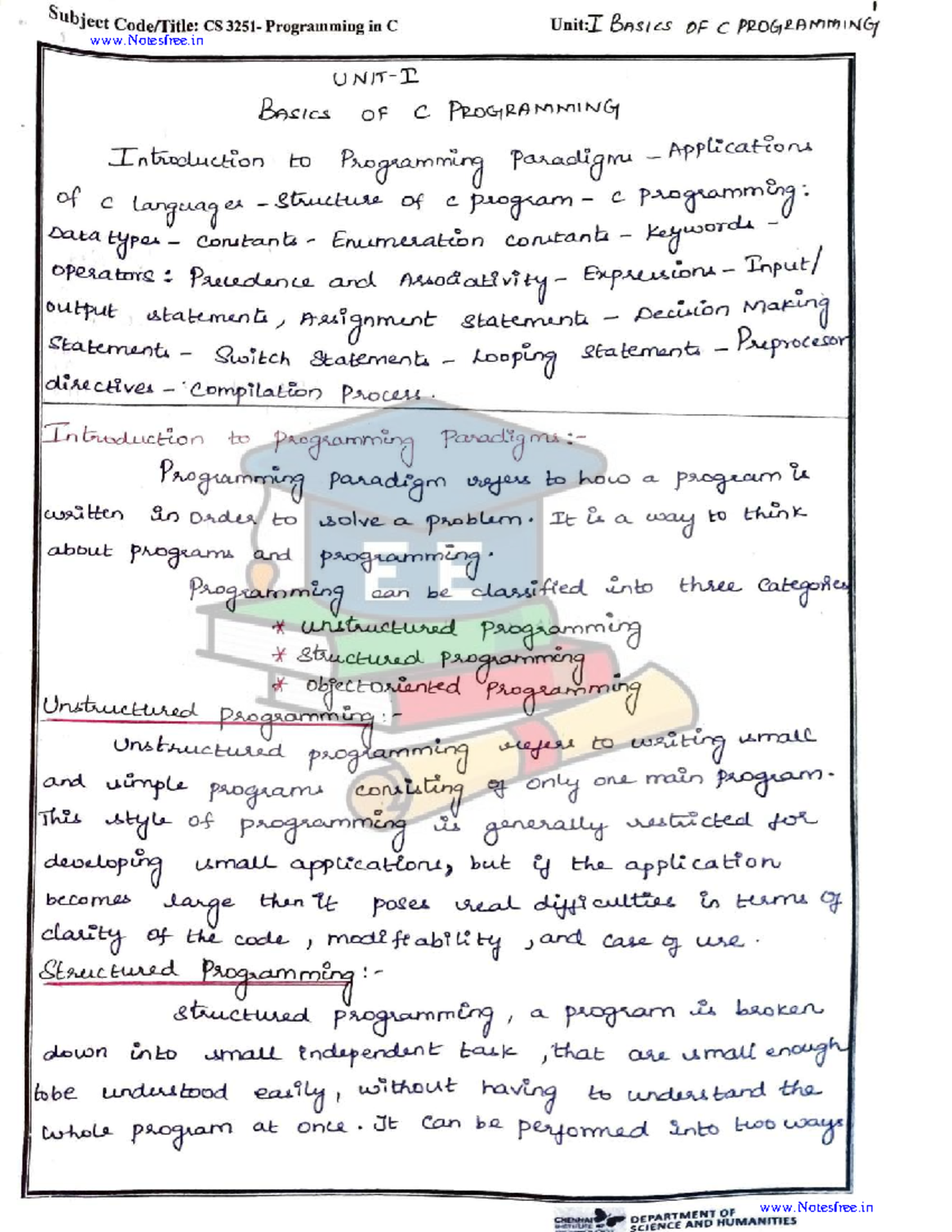 All units - NICE - programming in c - Studocu