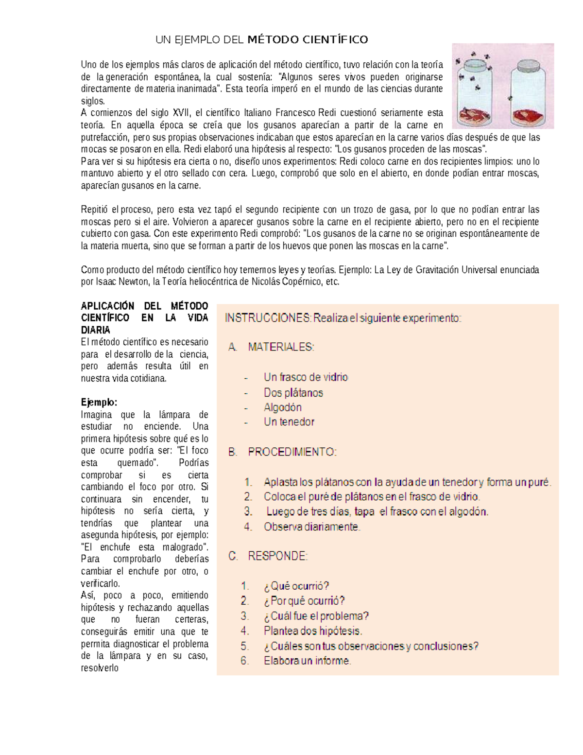C-2º Anexo ACT 1 - UN Ejemplo DEL Método Científico - UN EJEMPLO DEL ...