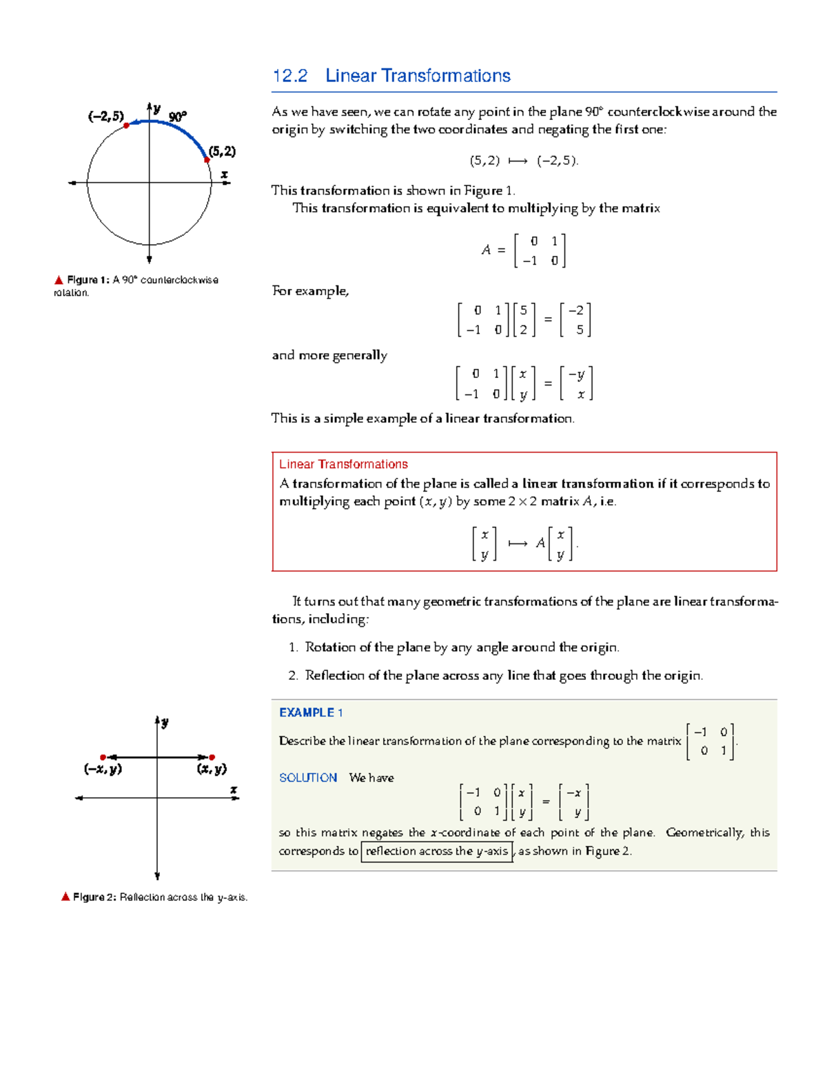 Linear Transformations - This transformation is shown in Figure 1 ...